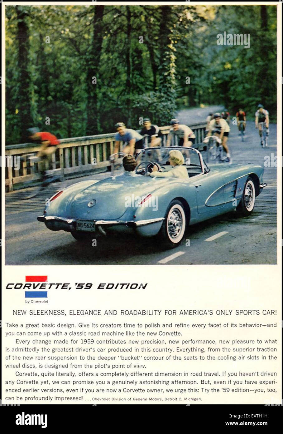 1950s USA Corvette Magazine Advert Stock Photo - Alamy