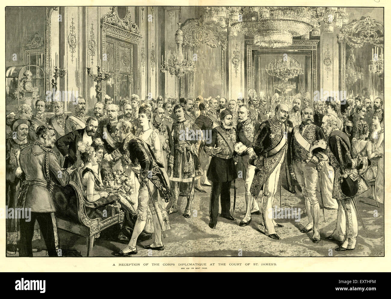 1890s UK Diplomatic Corps at St James Court Magazine Plate Stock Photo ...