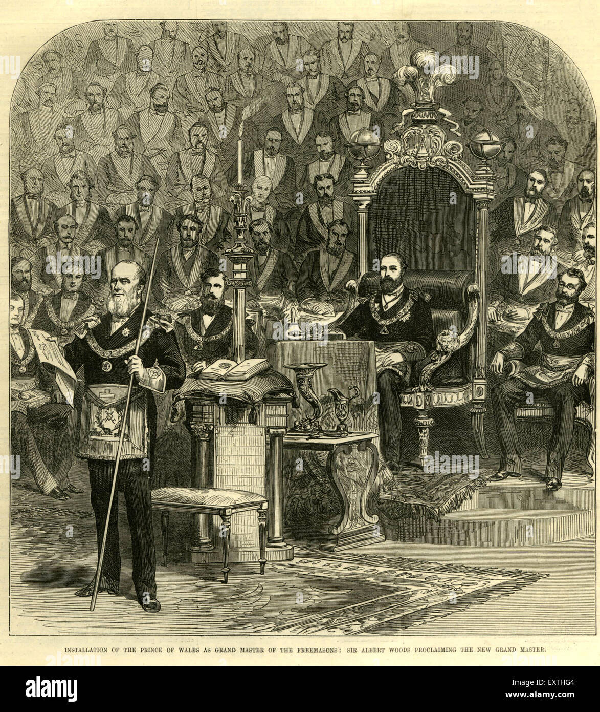1870s UK Royal Albert Hall, Freemasons Magazine Plate Stock Photo - Alamy