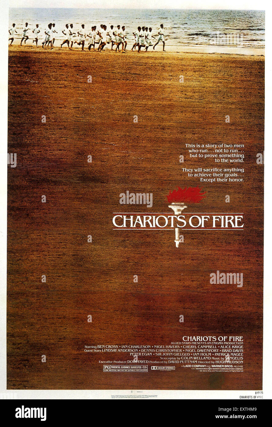 1980s USA Chariots of Fire Film Poster Stock Photo - Alamy