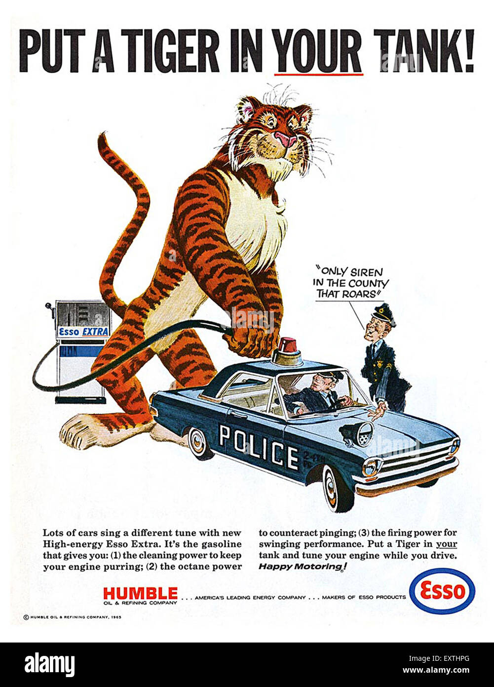 1960s USA Esso Magazine Advert Stock Photo - Alamy