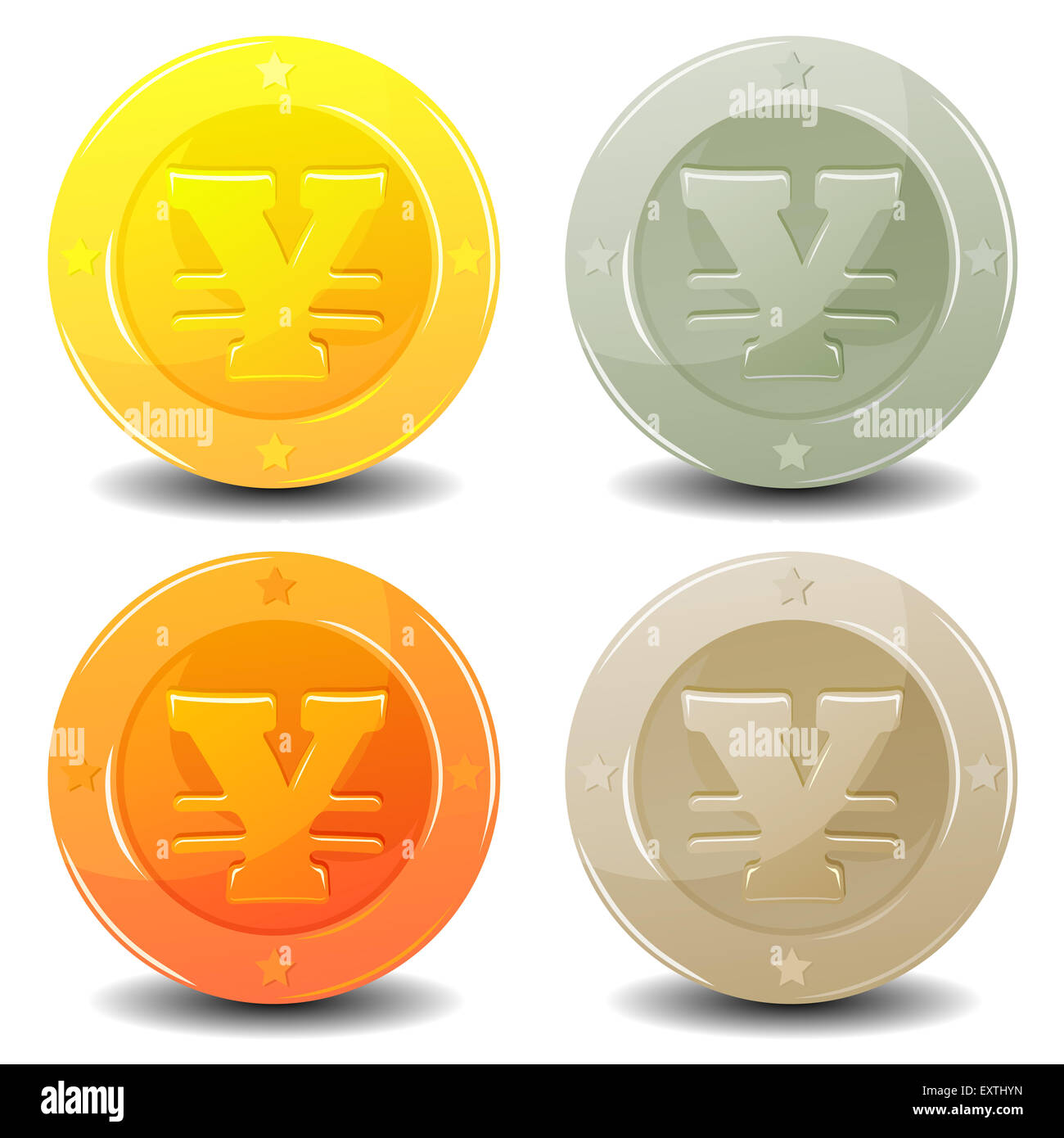 Coins silver cartoon hi-res stock photography and images - Alamy