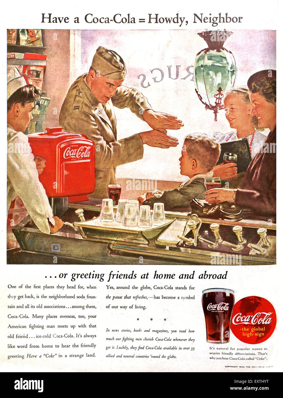 1940s USA Coca-Cola Magazine Advert Stock Photo - Alamy