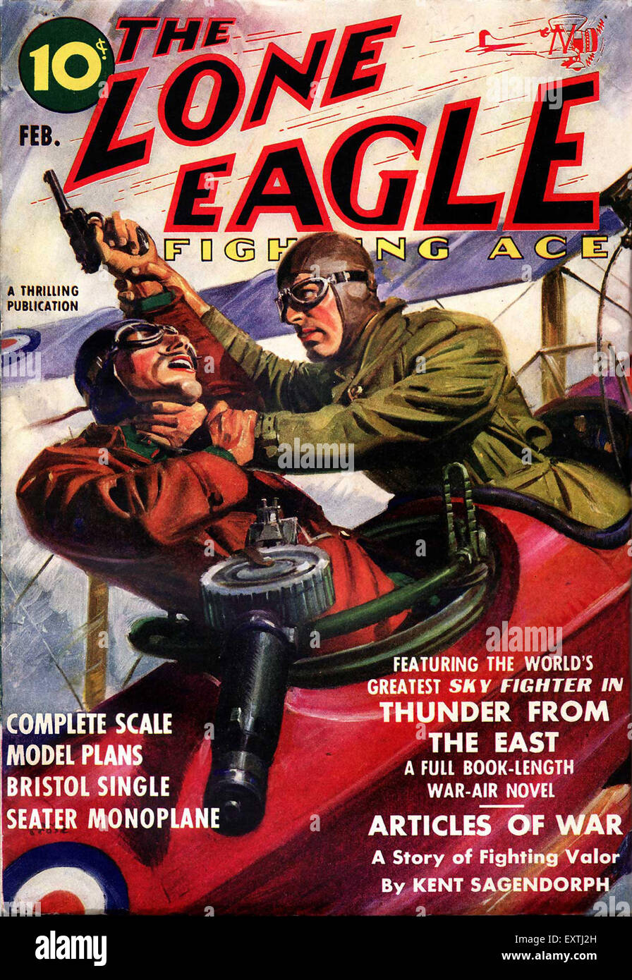 1950s USA The Lone Eagle Fighting Ace Magazine Cover Stock Photo - Alamy