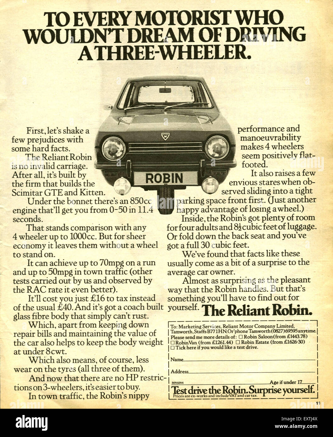 Reliant robin hi-res stock photography and images - Alamy