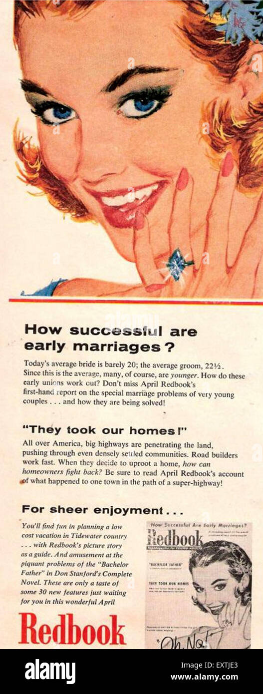 1950s USA Redbook Magazines Magazine Advert Stock Photo - Alamy