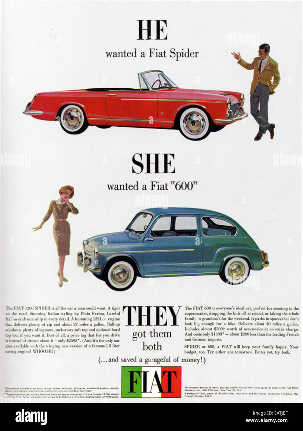 1960s USA Fiat Magazine Advert Stock Photo - Alamy