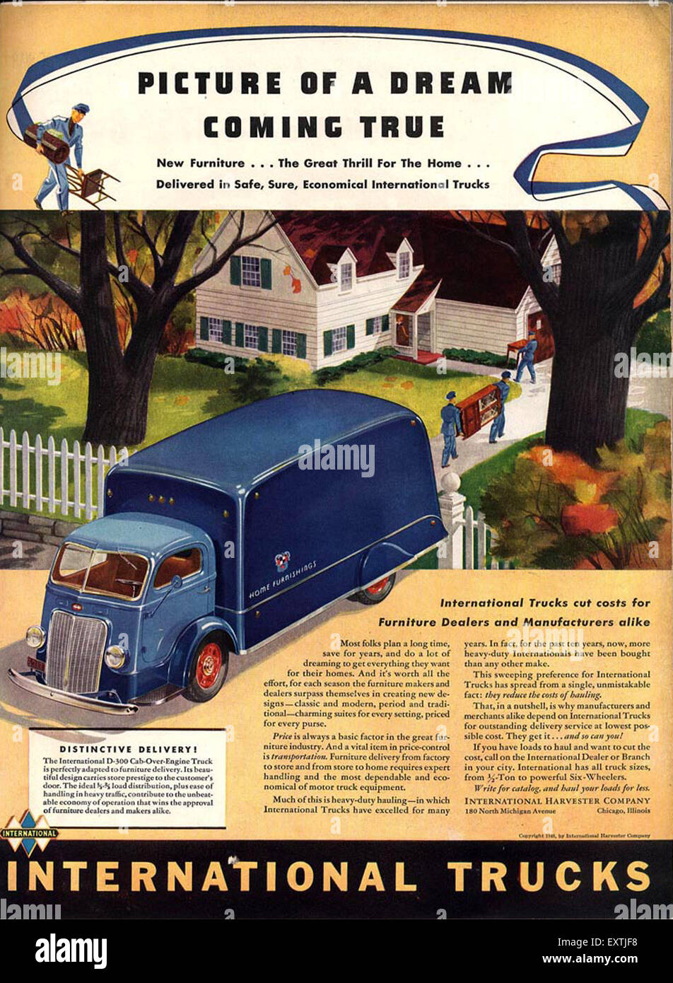 1940s USA International Magazine Advert Stock Photo - Alamy