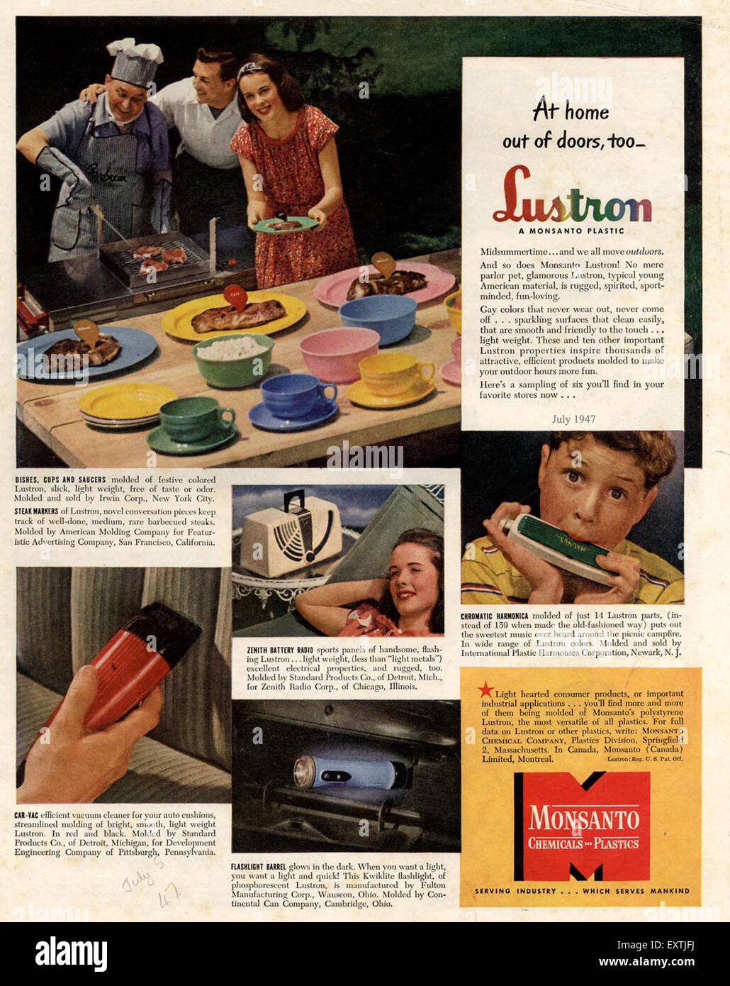 1950s USA Monsanto Magazine Advert Stock Photo - Alamy
