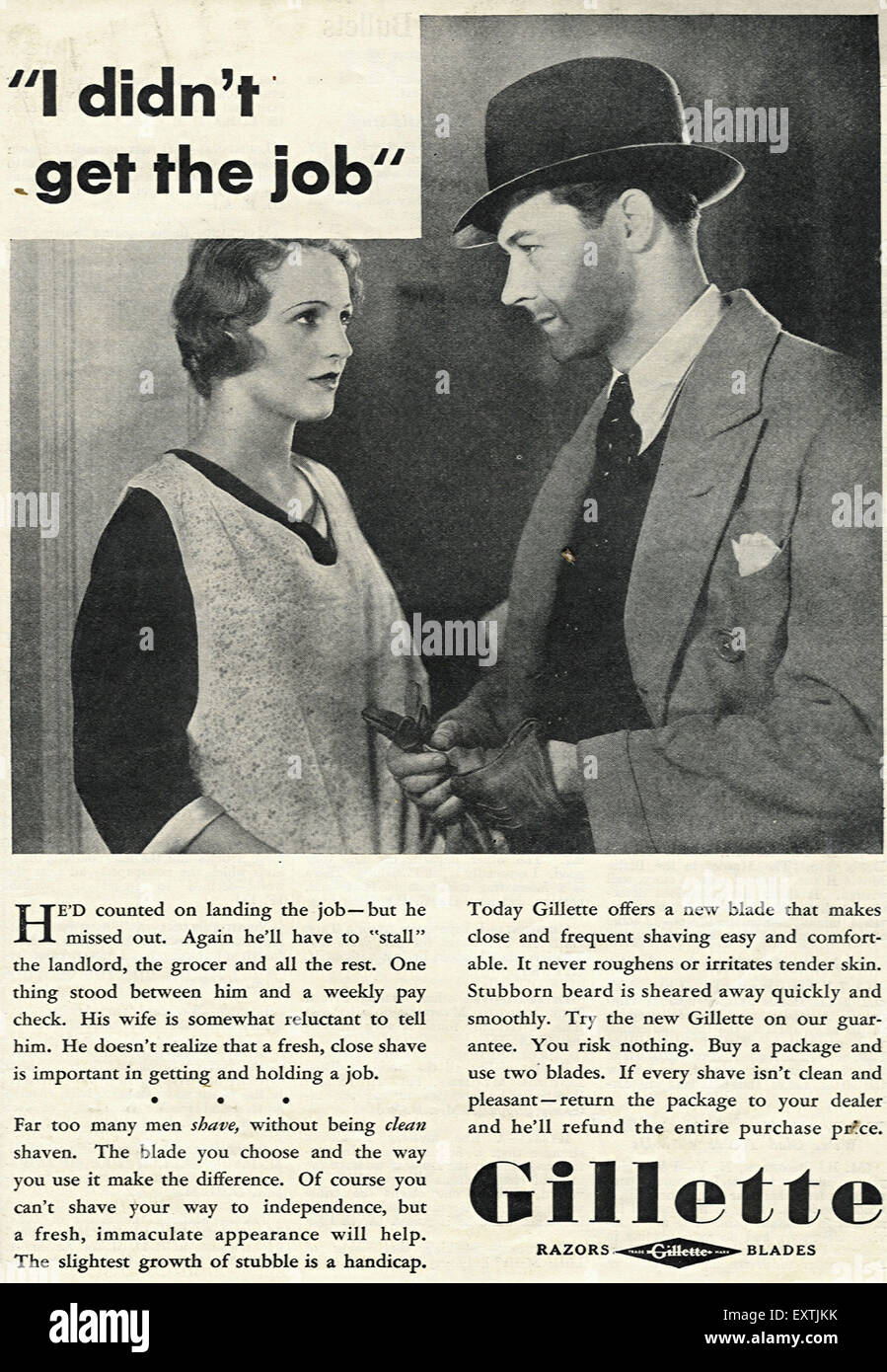 1930s USA Gillette Magazine Advert Stock Photo - Alamy