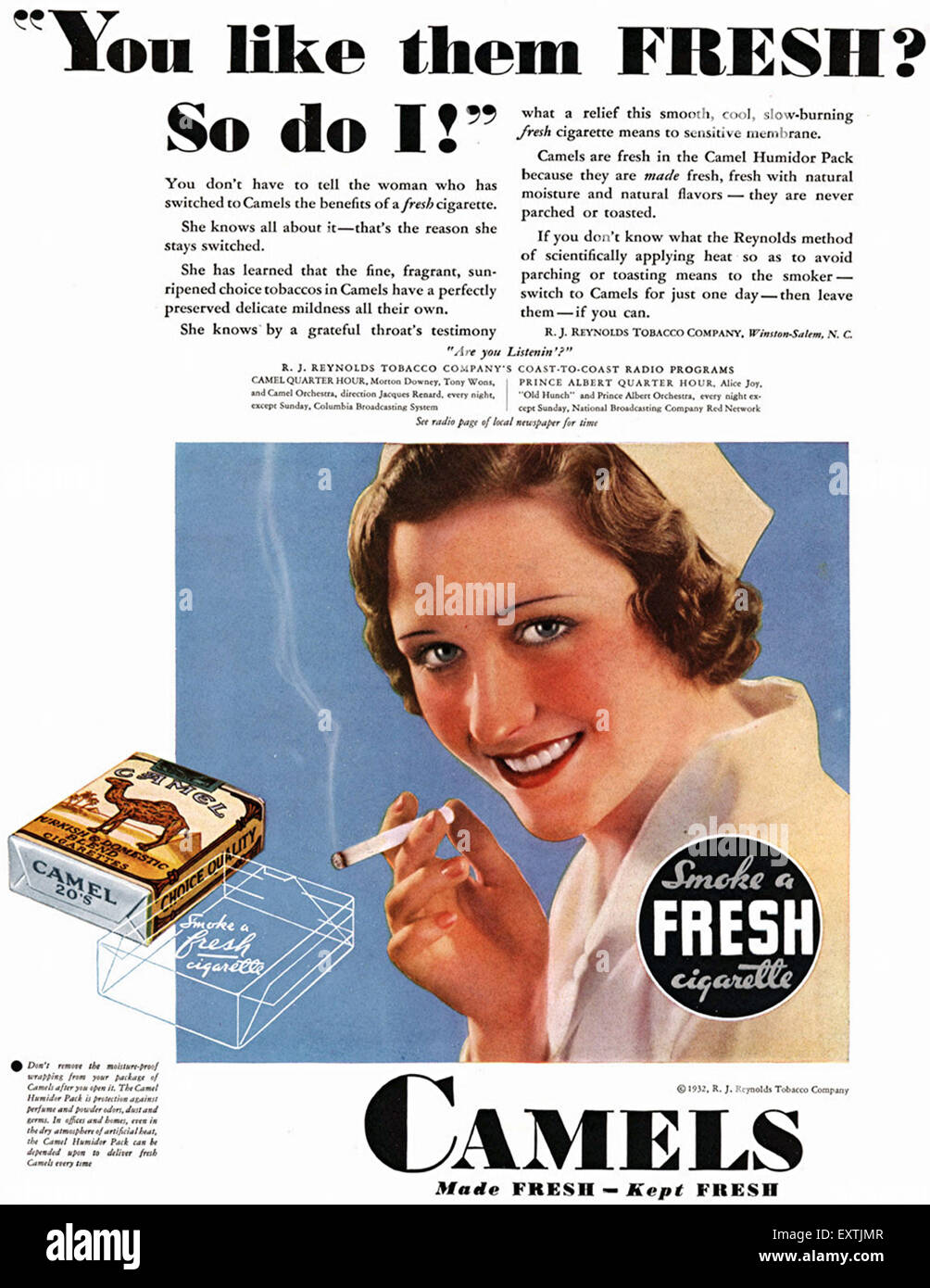 1930s USA Camels Magazine Advert Stock Photo - Alamy