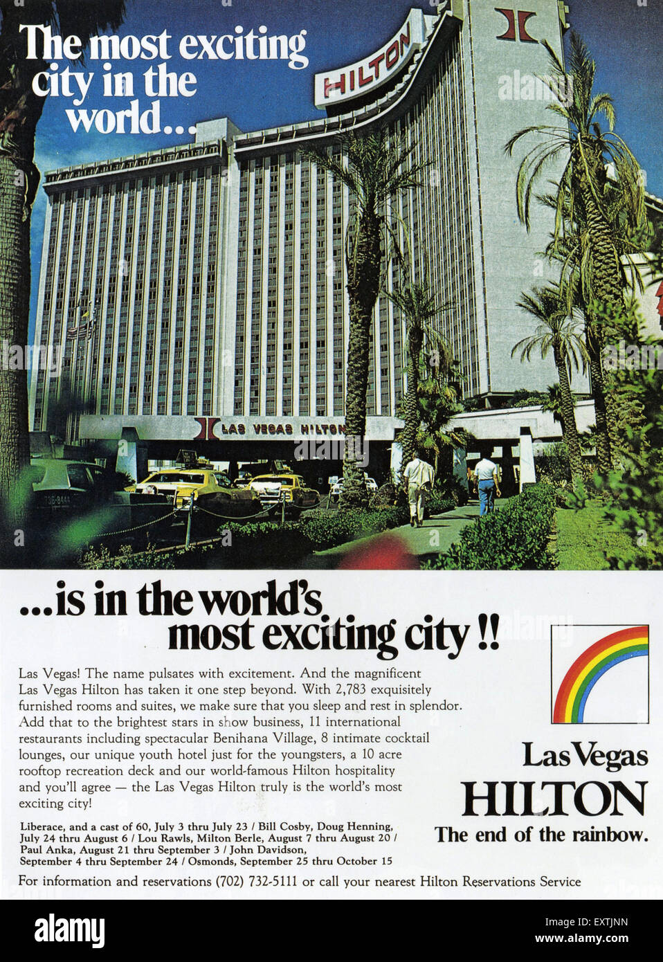 1970s USA Hilton Magazine Advert Stock Photo - Alamy