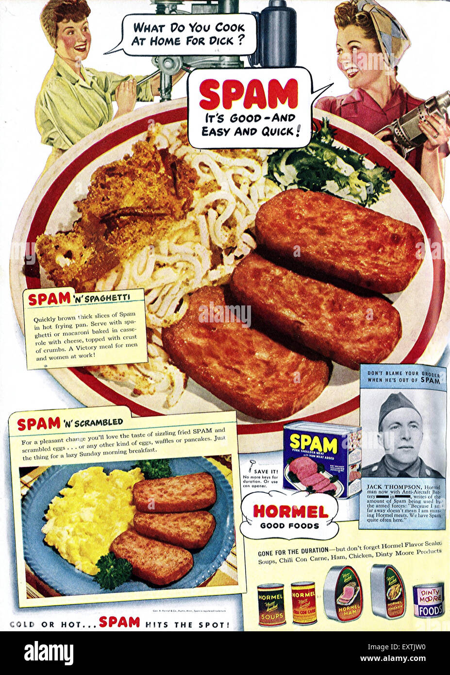 1940s usa spam magazine advert hi-res stock photography and images - Alamy