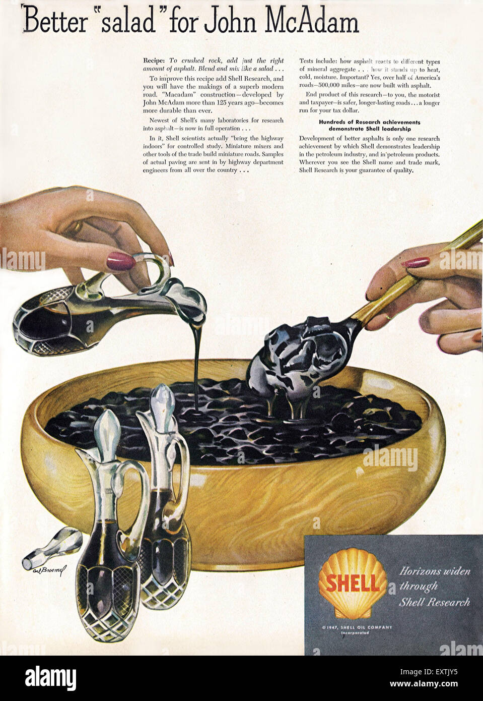 1940s USA Shell Magazine Advert Stock Photo - Alamy