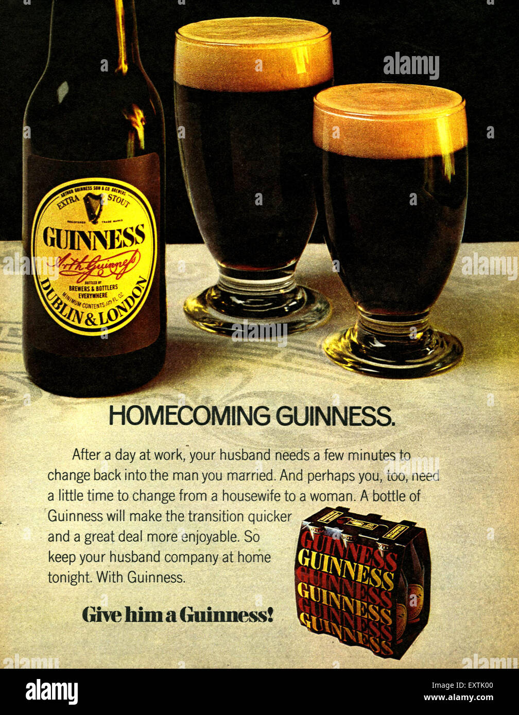 Guinness advert 1970s hi-res stock photography and images - Alamy