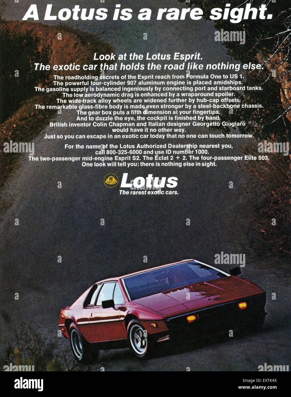 1980s USA Lotus Magazine Advert Stock Photo - Alamy