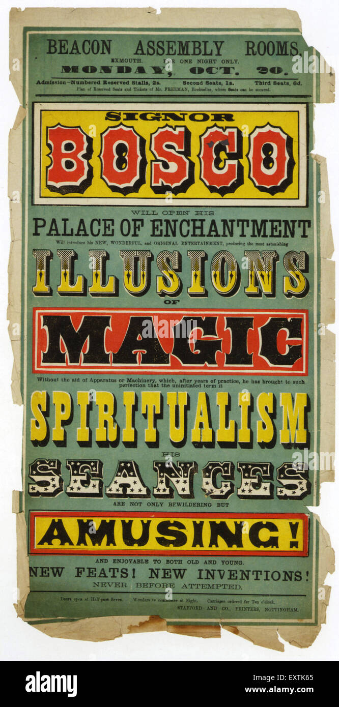 1870s UK Signor Bosco Poster Stock Photo - Alamy