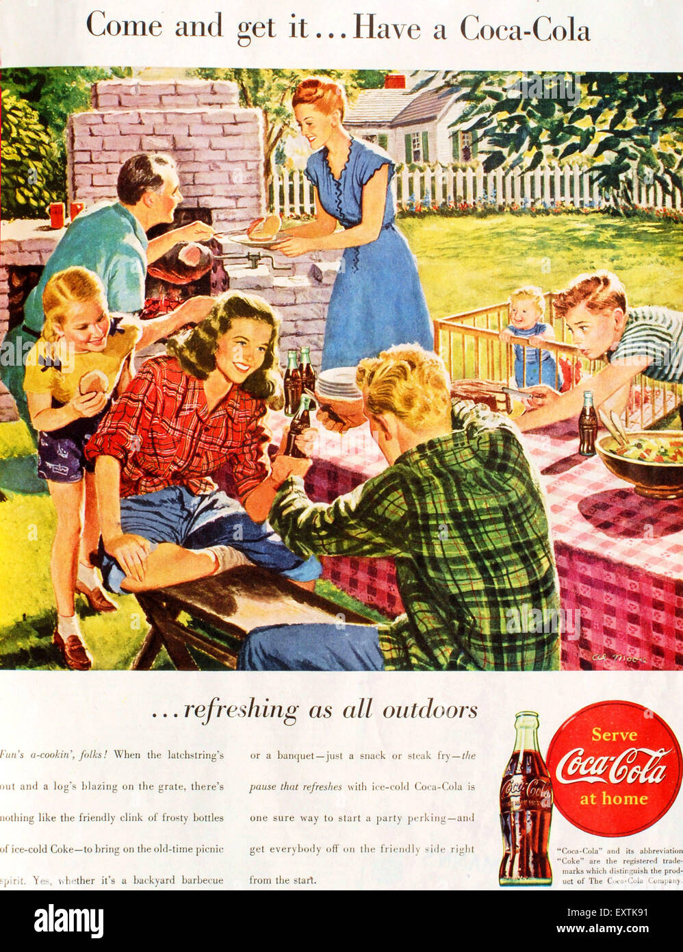 1940s USA Coca-Cola Magazine Advert Stock Photo - Alamy