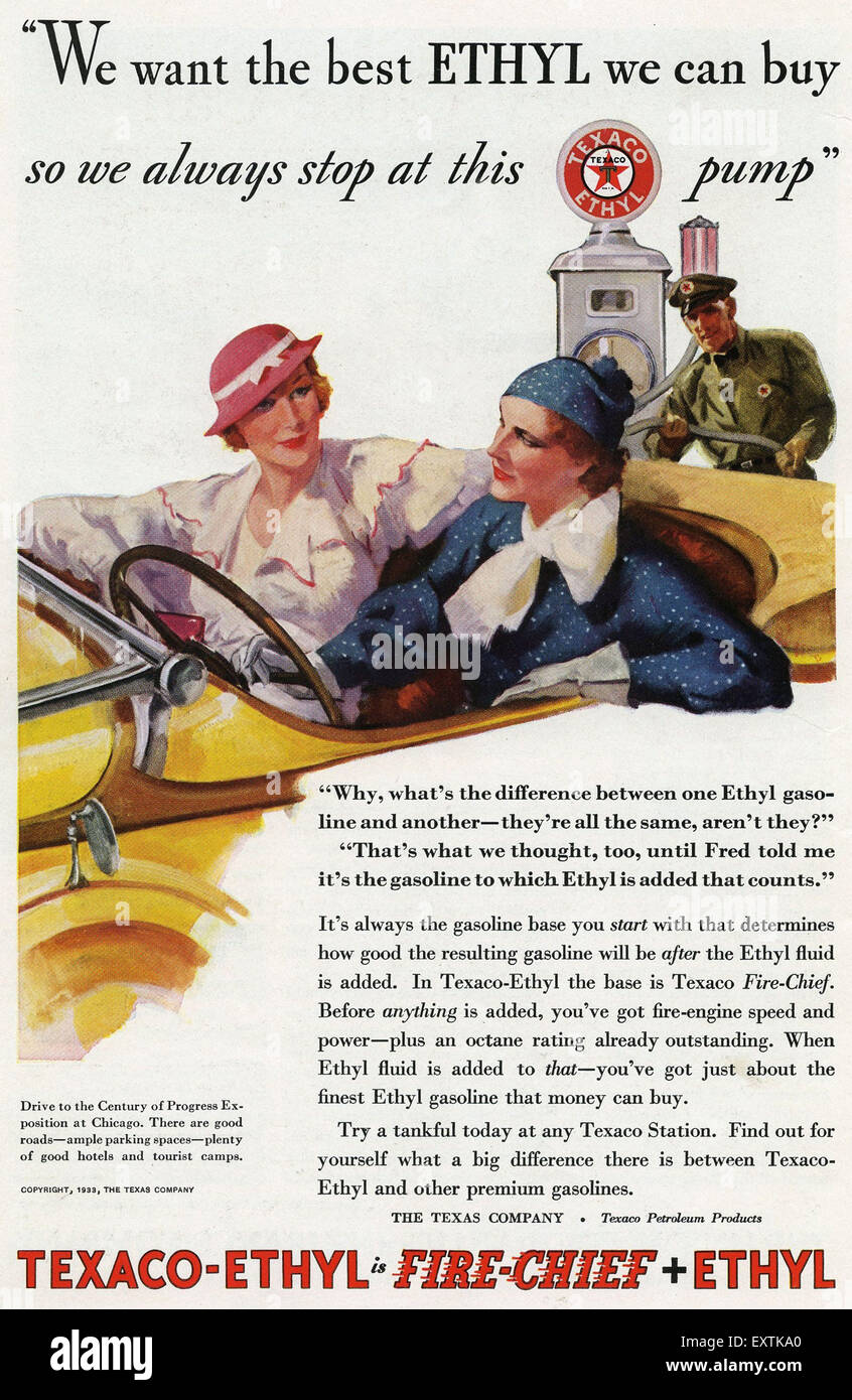 1930s USA Texaco Magazine Advert Stock Photo - Alamy