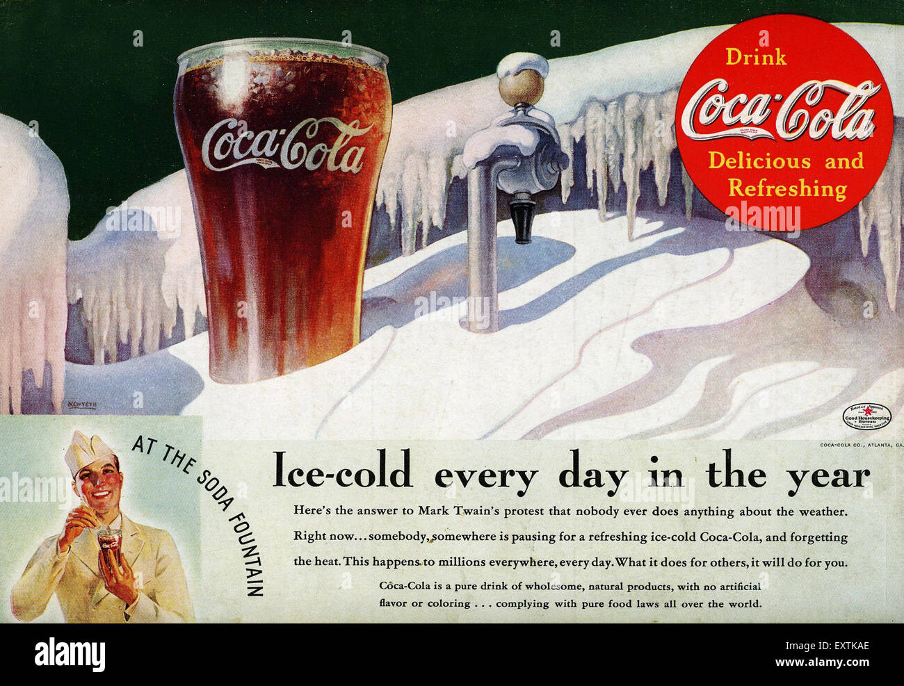 1940s USA Coca-Cola Magazine Advert Stock Photo - Alamy
