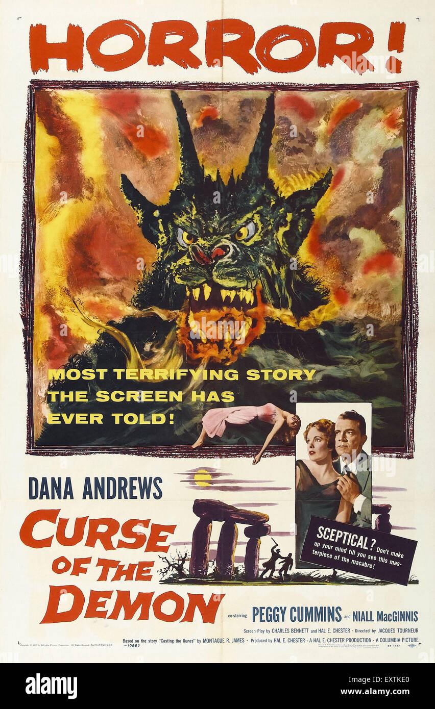1950s USA Curse of the Demon Film Poster Stock Photo - Alamy