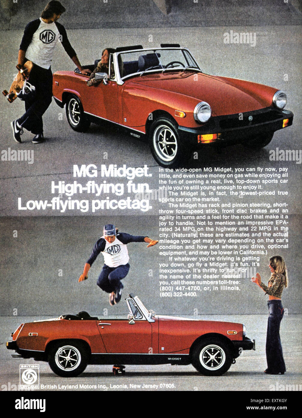 1970s UK MG Midget Magazine Advert Stock Photo - Alamy