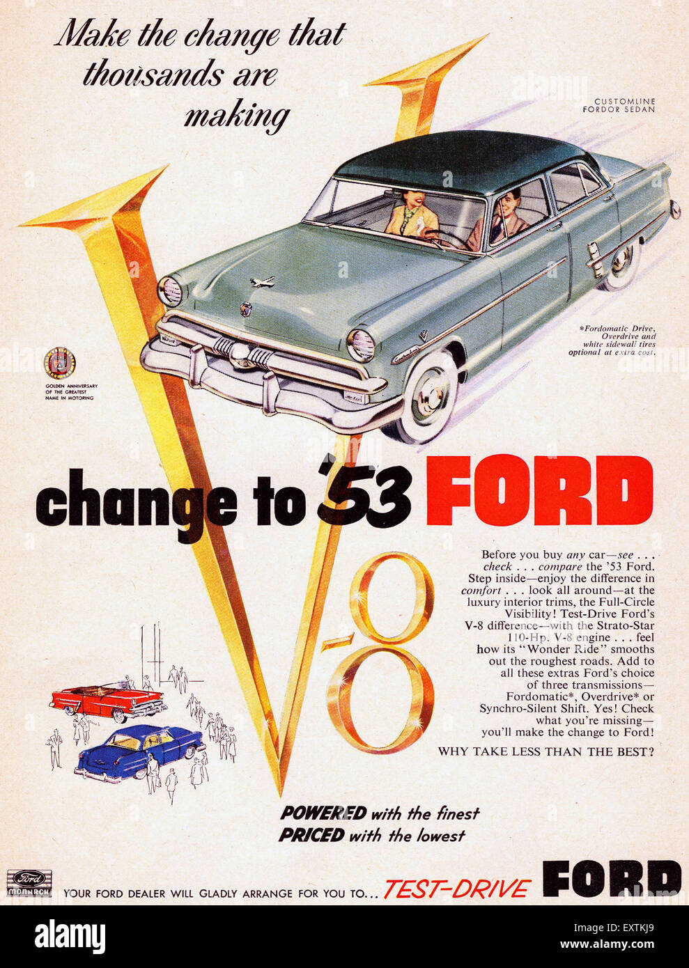 1950s USA Ford Magazine Advert Stock Photo - Alamy