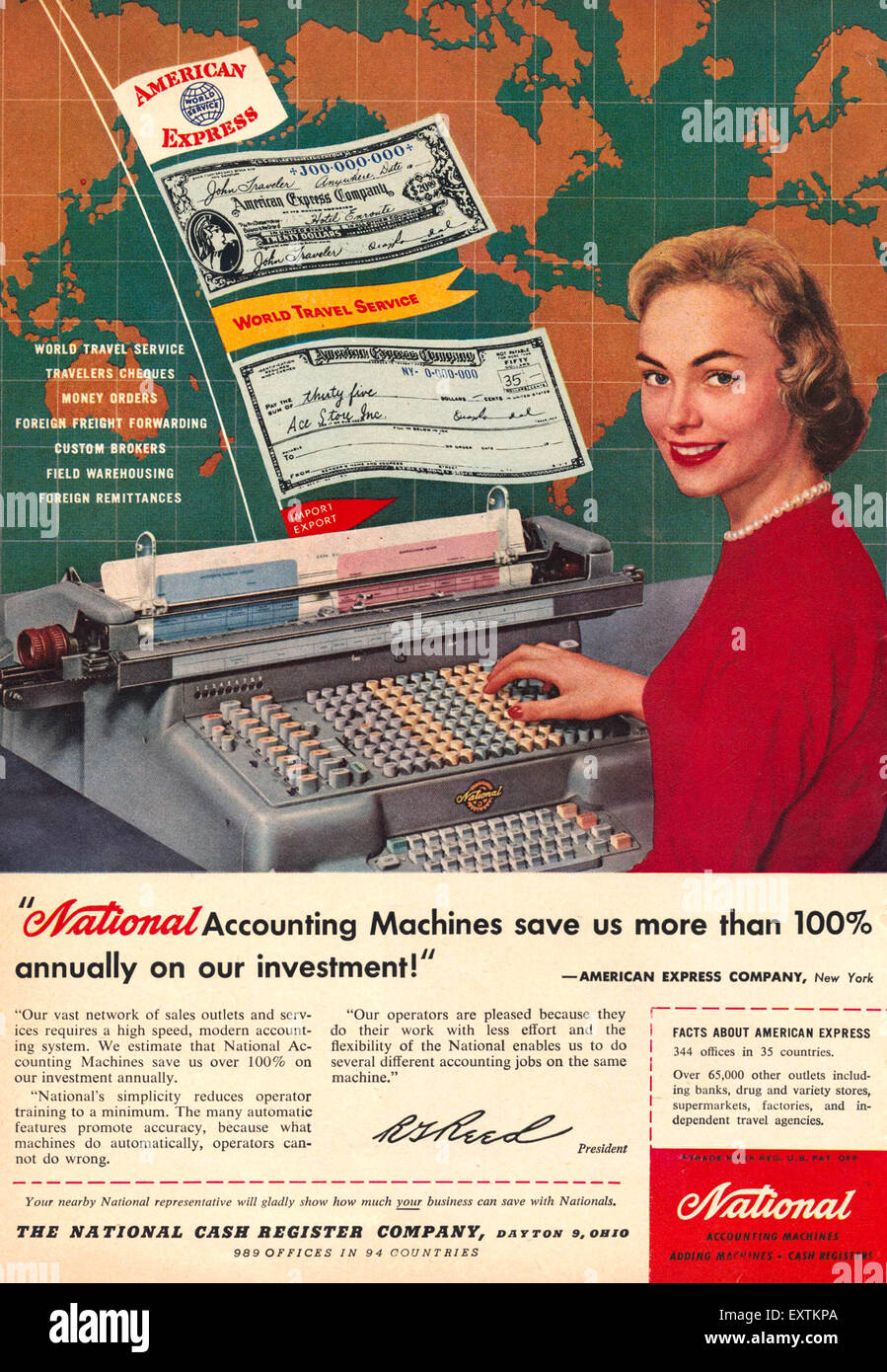 1950s USA National Magazine Advert Stock Photo - Alamy