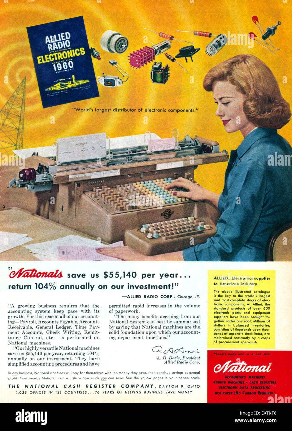 1960s USA National Magazine Advert Stock Photo - Alamy