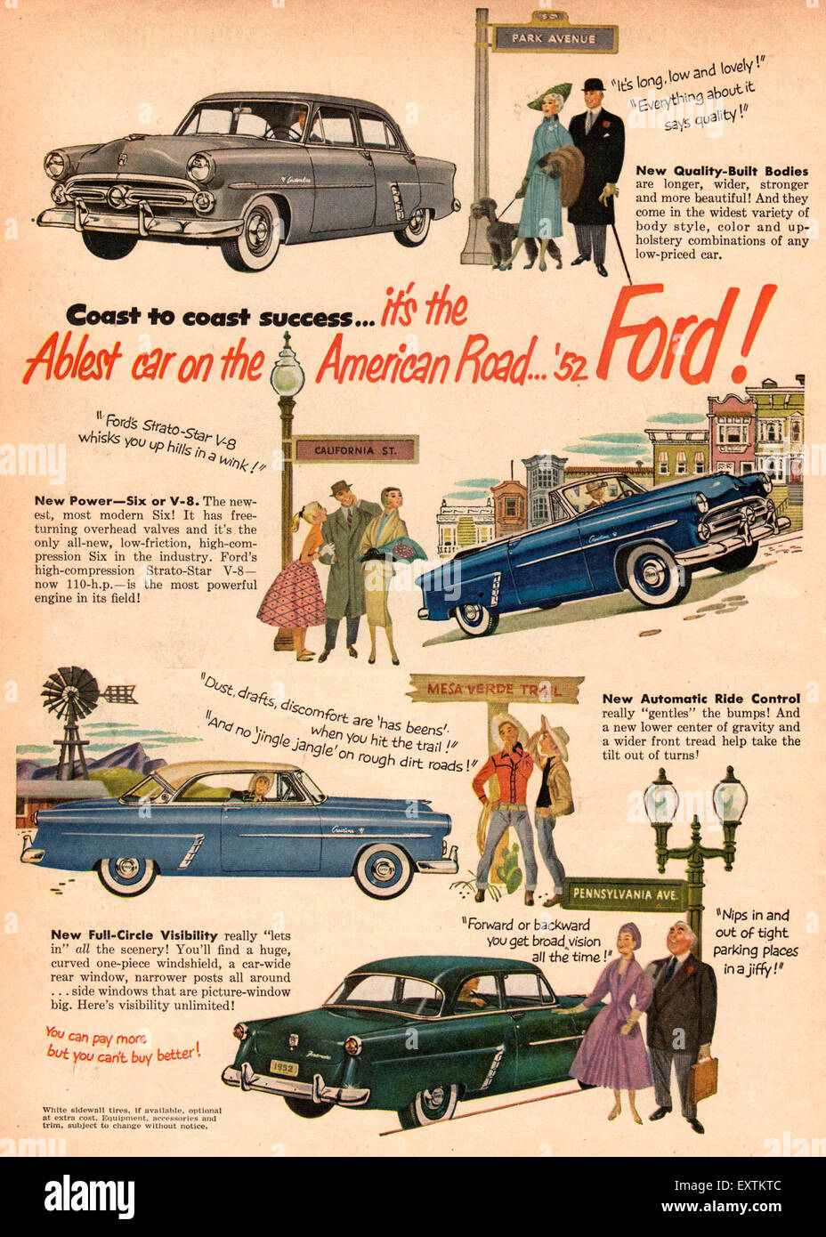 1950s USA Ford Magazine Advert Stock Photo - Alamy