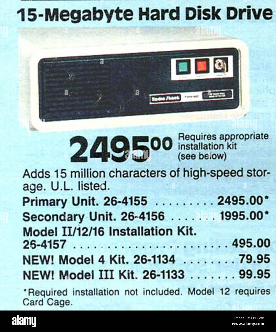 1980s USA Hard Disc Drive Magazine Advert (detail Stock Photo - Alamy