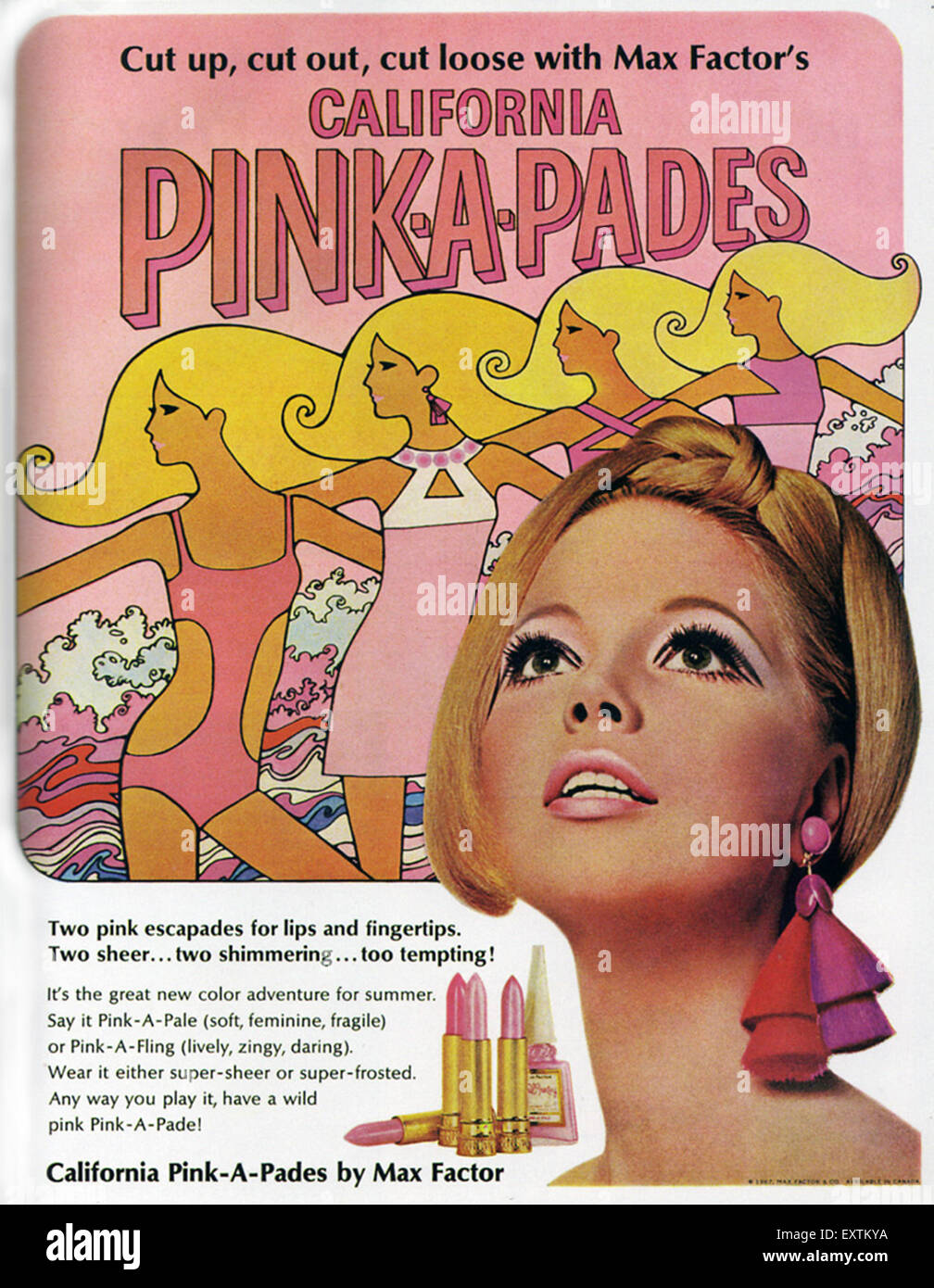 1960s USA Max Factor Magazine Advert Stock Photo - Alamy