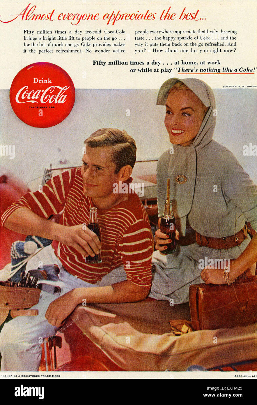 1950s USA Coca-Cola Magazine Advert Stock Photo - Alamy