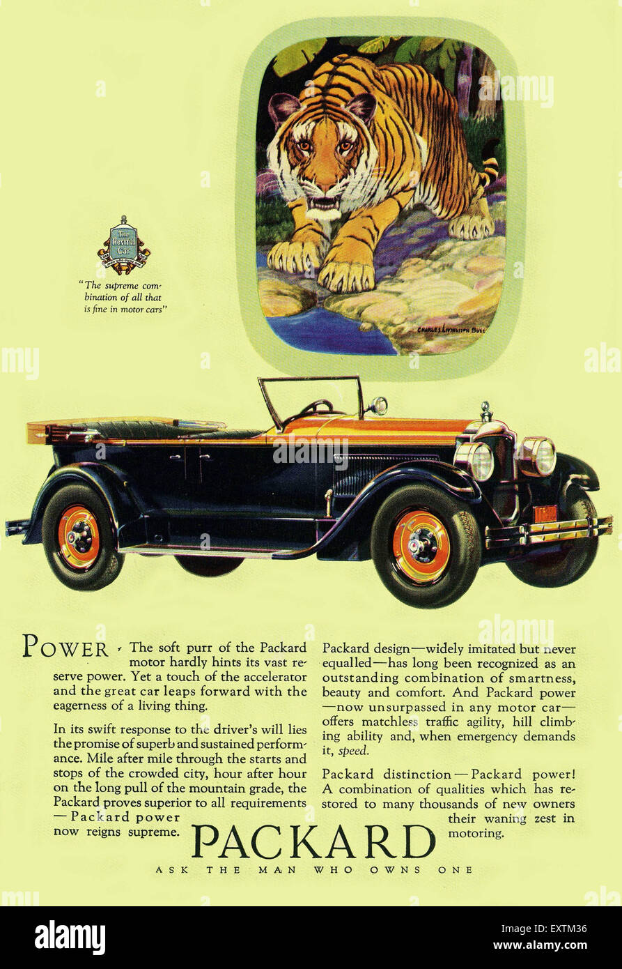1920s USA Packard Magazine Advert Stock Photo - Alamy