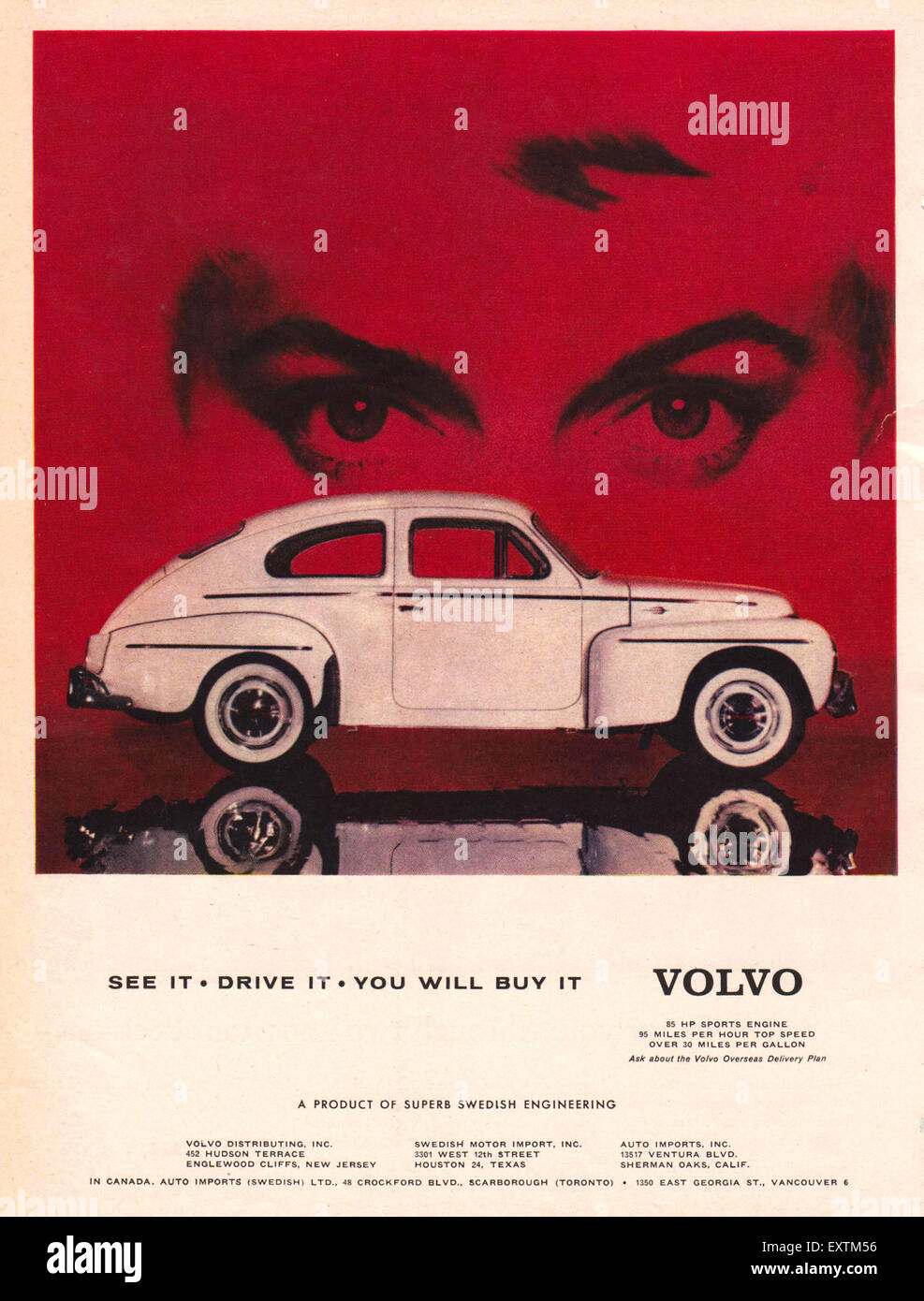 1960s USA Volvo Magazine Advert Stock Photo - Alamy
