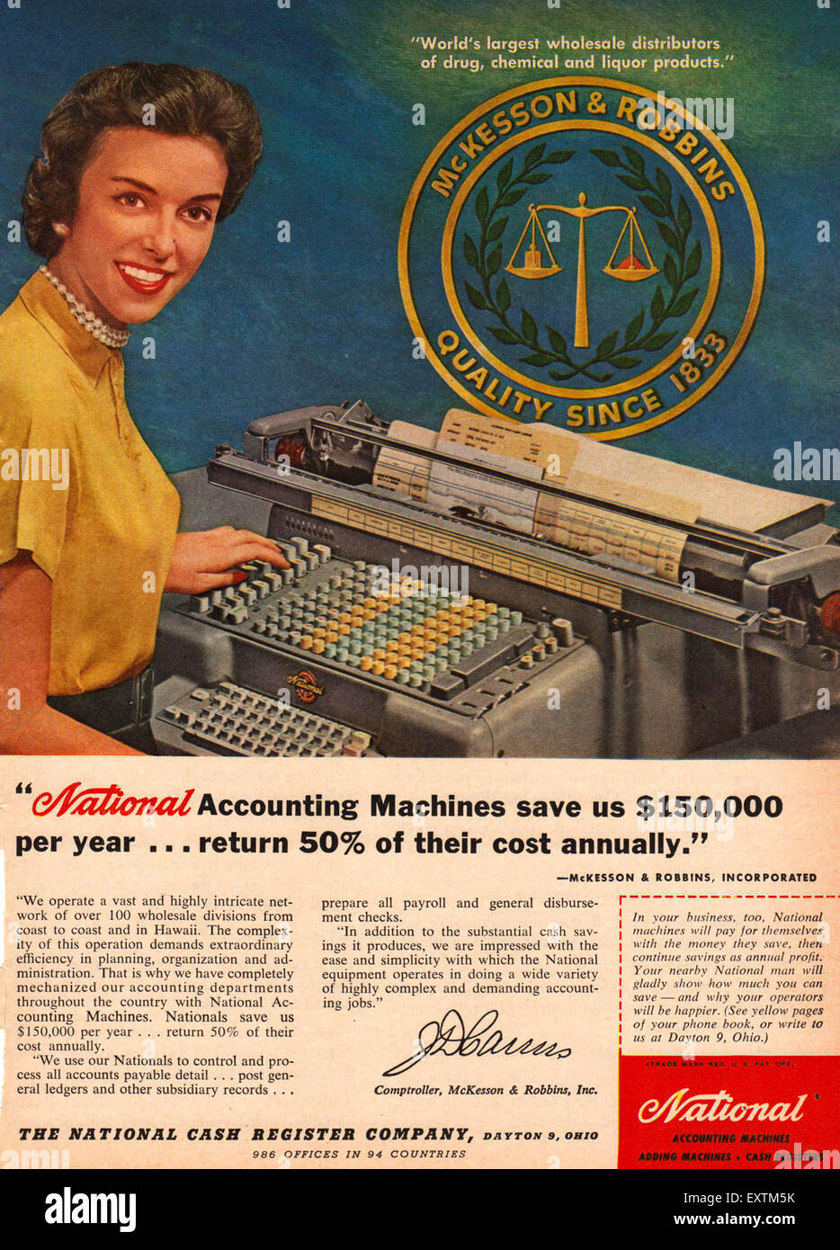 1950s USA National Magazine Advert Stock Photo - Alamy