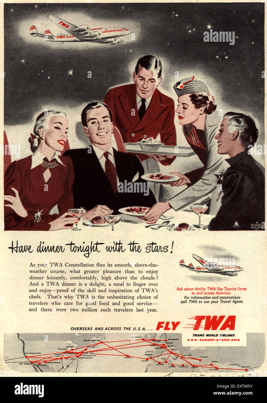 1950s usa twa airlines hi-res stock photography and images - Alamy