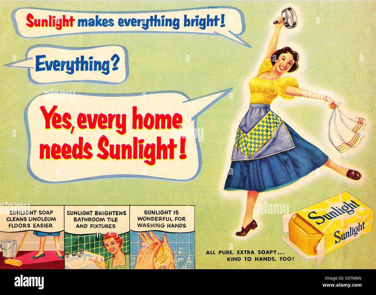 Sunlight soap advert hi-res stock photography and images - Alamy