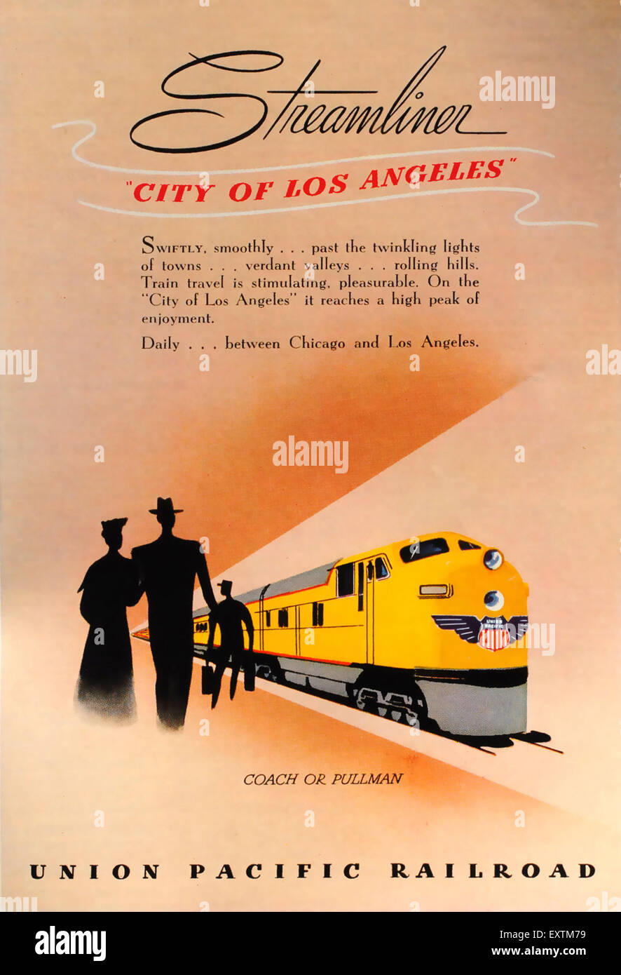 1940s USA Union Pacific Railroad Magazine Advert Stock Photo - Alamy