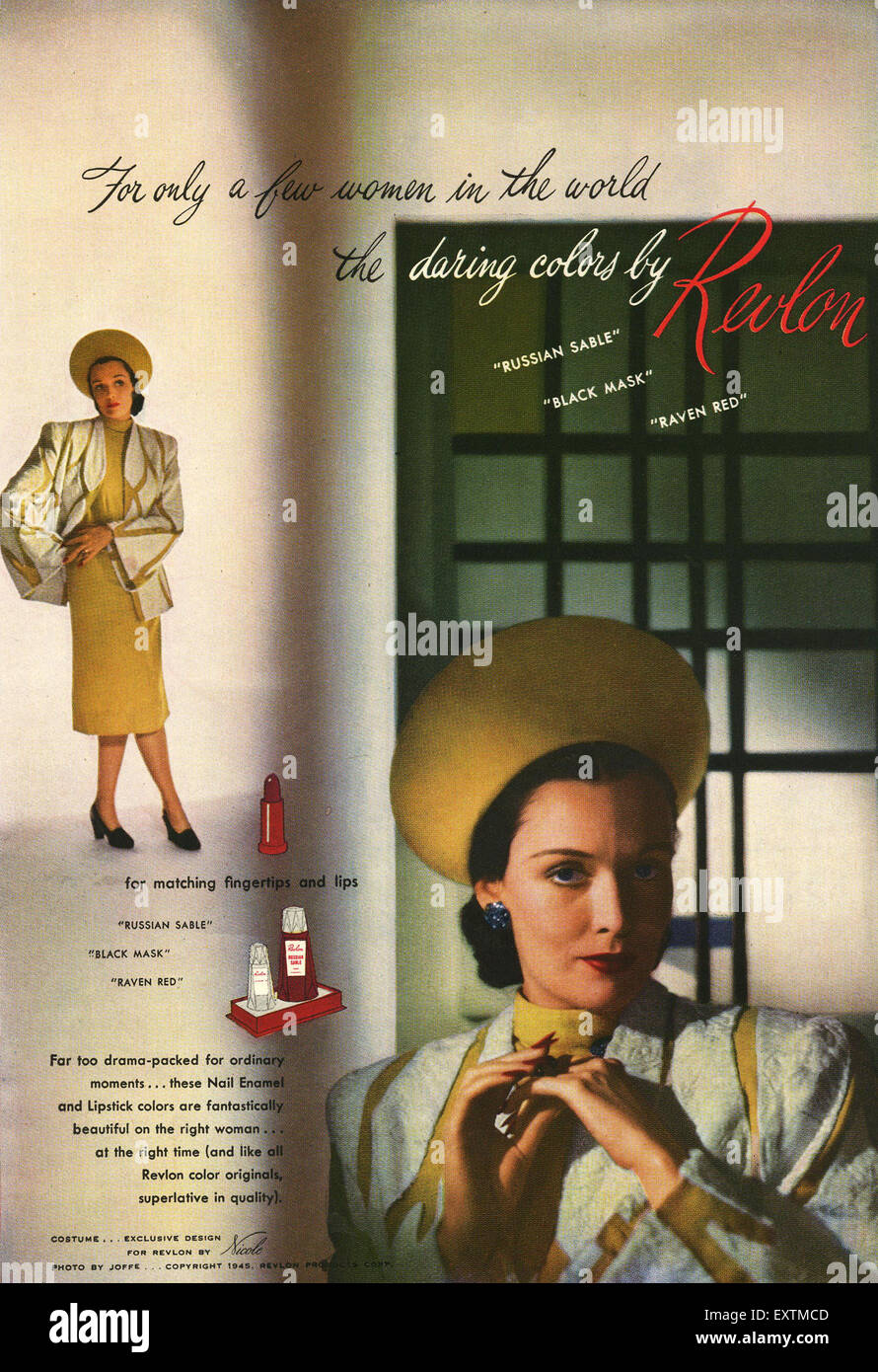 1940s UK Revlon Magazine Advert Stock Photo - Alamy