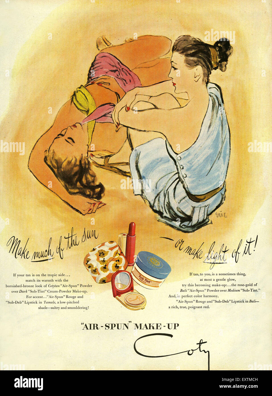 1940s USA Coty Magazine Advert Stock Photo - Alamy