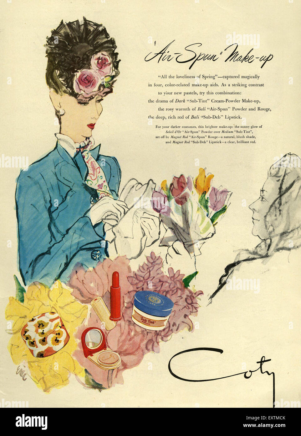 1940s USA Coty Magazine Advert Stock Photo - Alamy