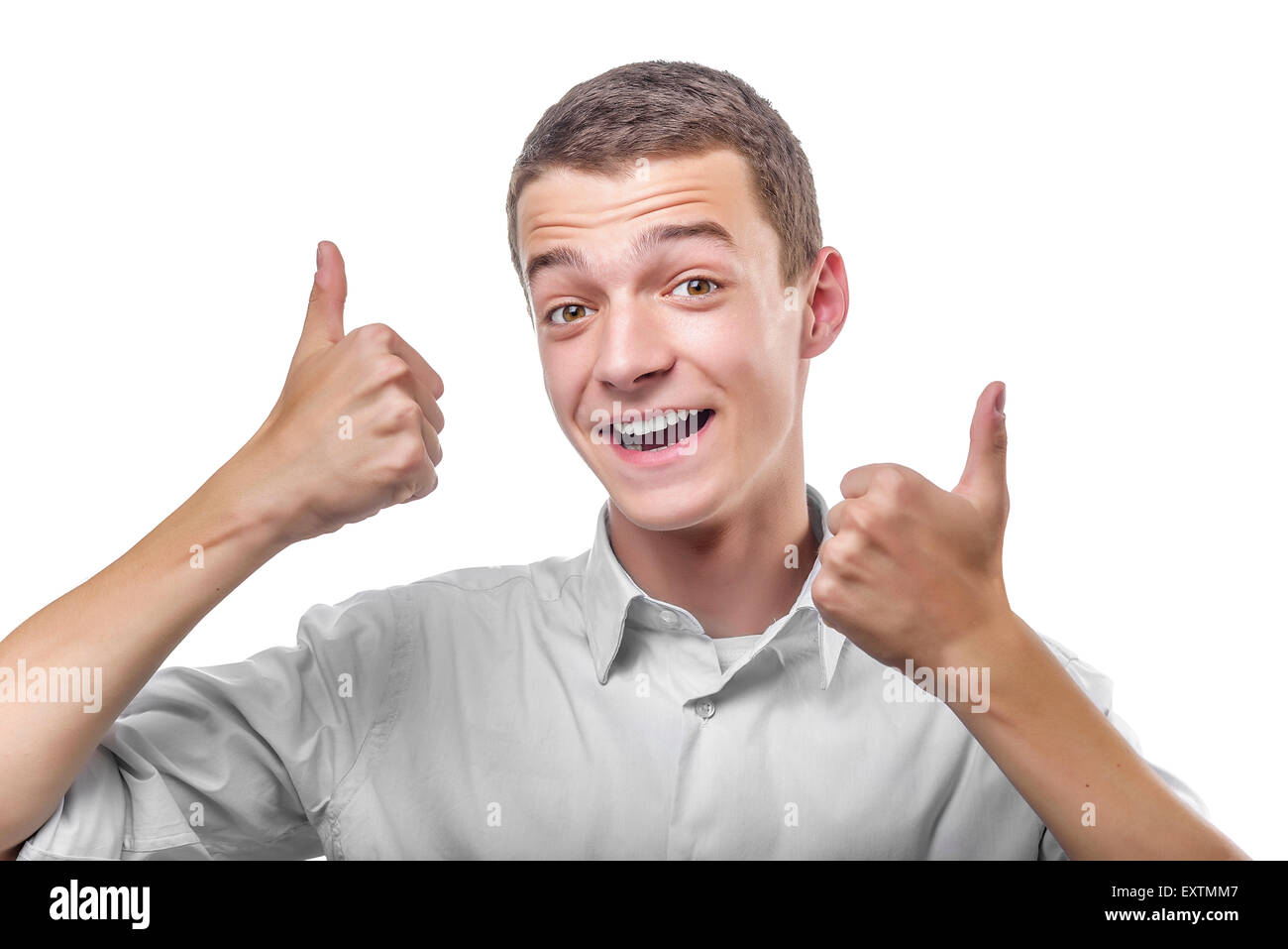 Handsome man with thumb up Stock Photo - Alamy