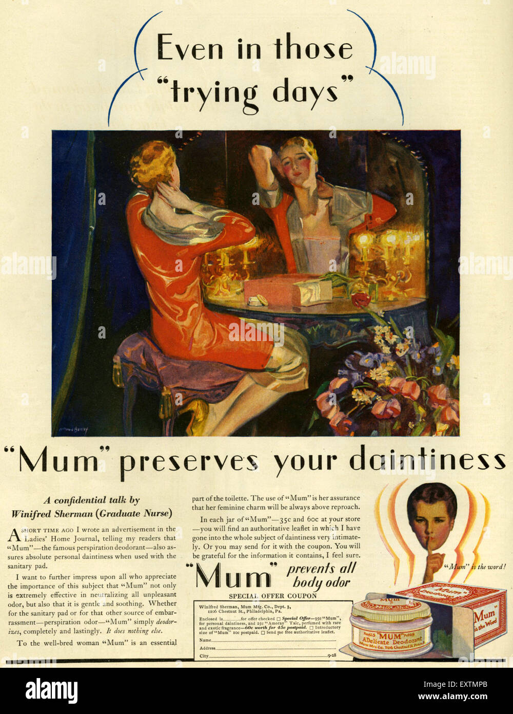 1920s USA Mum Magazine Advert Stock Photo - Alamy