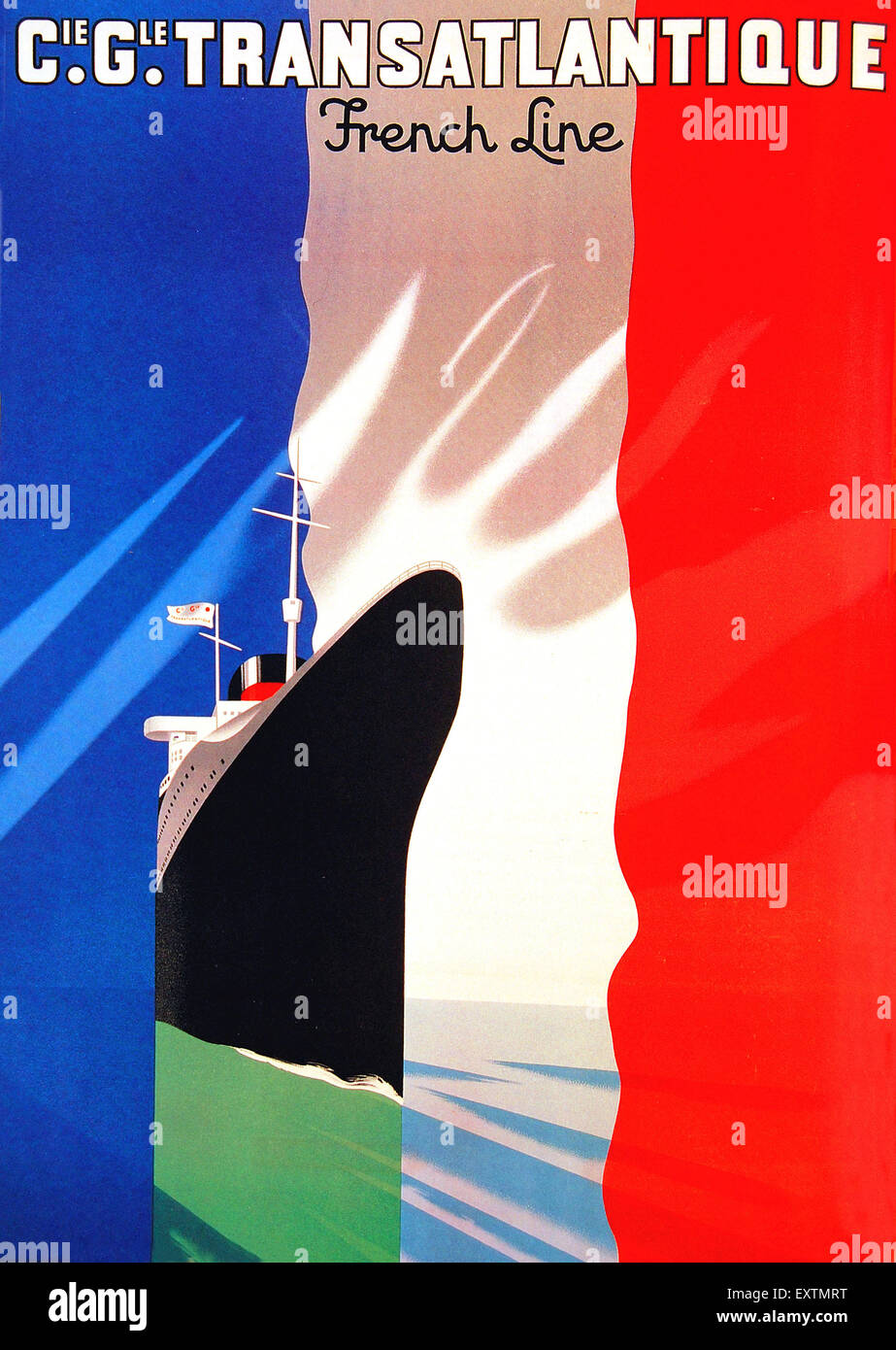 1930s France French Line Poster Stock Photo - Alamy