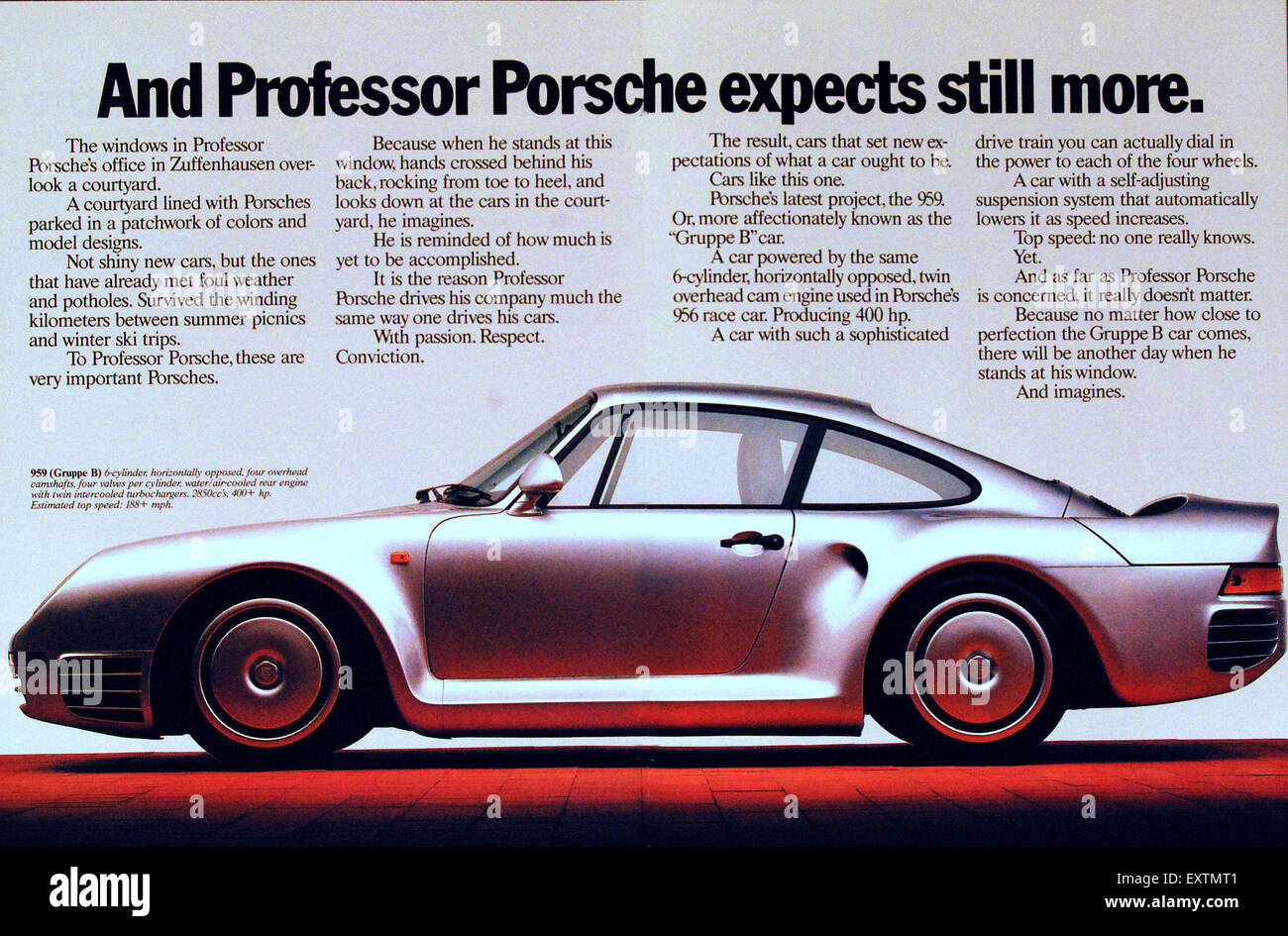 1980s USA Porsche Magazine Advert Stock Photo - Alamy