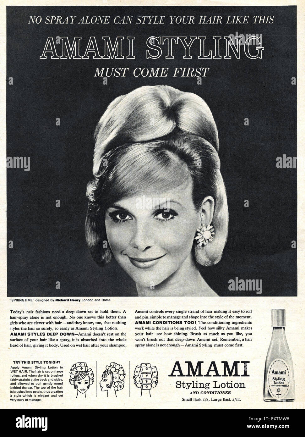 1960s UK Amami Magazine Advert Stock Photo - Alamy