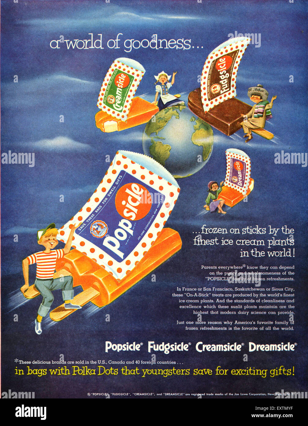 1950s USA Joe Lowe Corporation Magazine Advert Stock Photo - Alamy