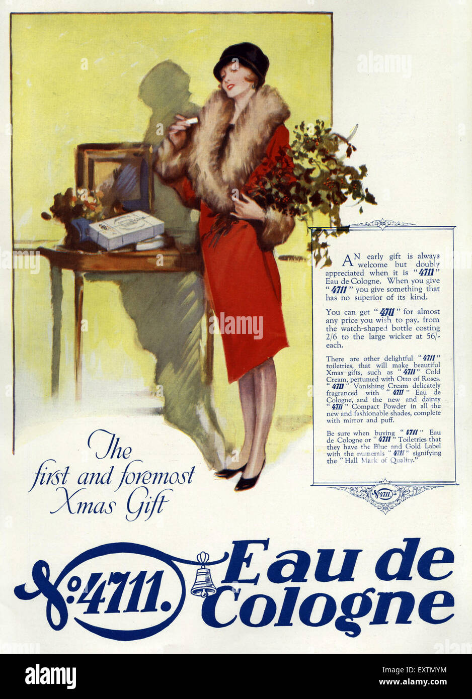 1920s UK 4711 Eau de Cologne Magazine Advert Stock Photo - Alamy