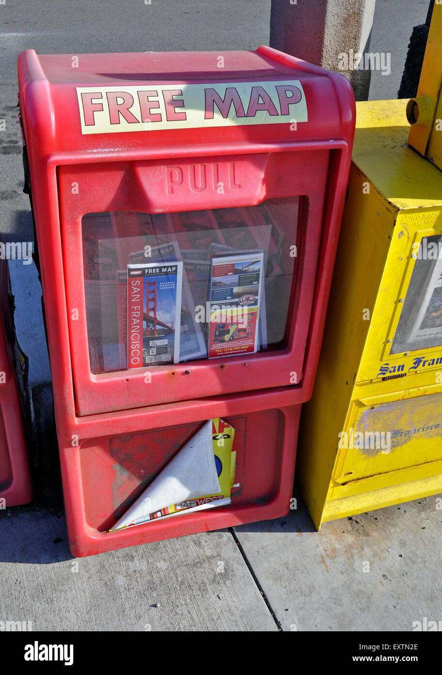sidewalk tourist maps box, San Francisco, California Stock Photo - Alamy